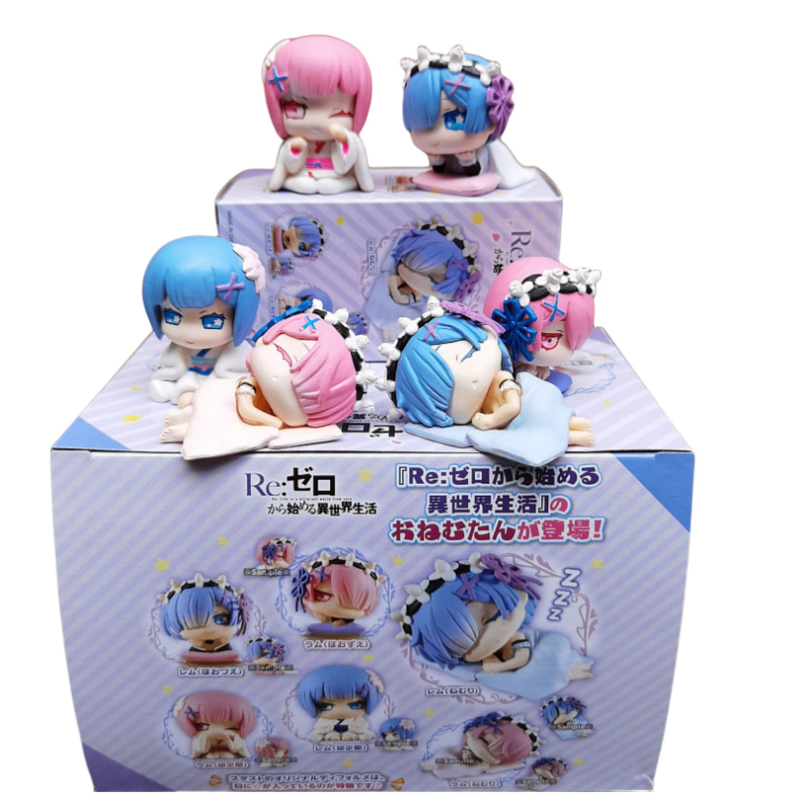 Vanlemn Anime Q Version Sleep Rem/Ram 6Pcs Figure Statue Model PVC ...