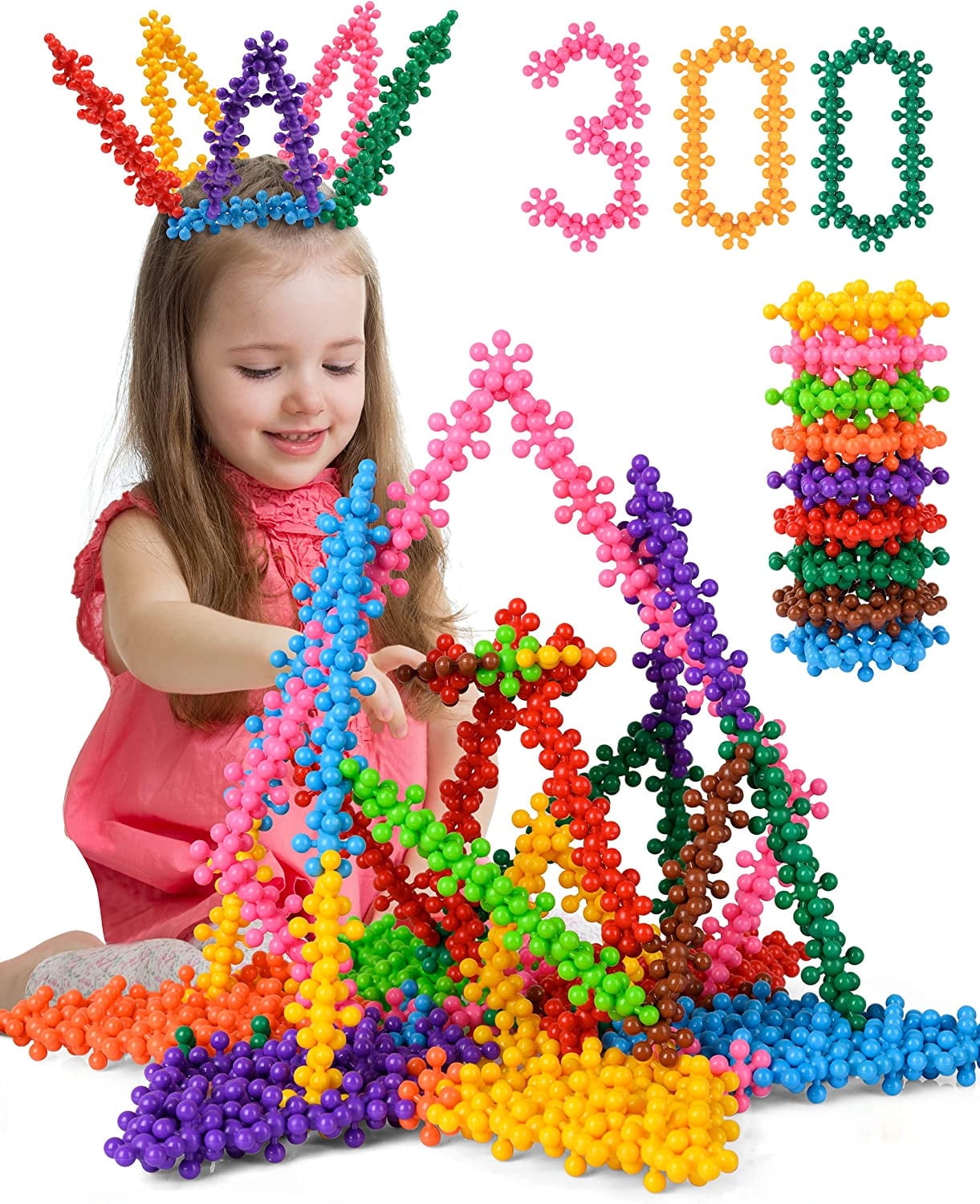 Vanmor 300-Piece STEM Building Blocks Set for Preschoolers & Toddlers ...