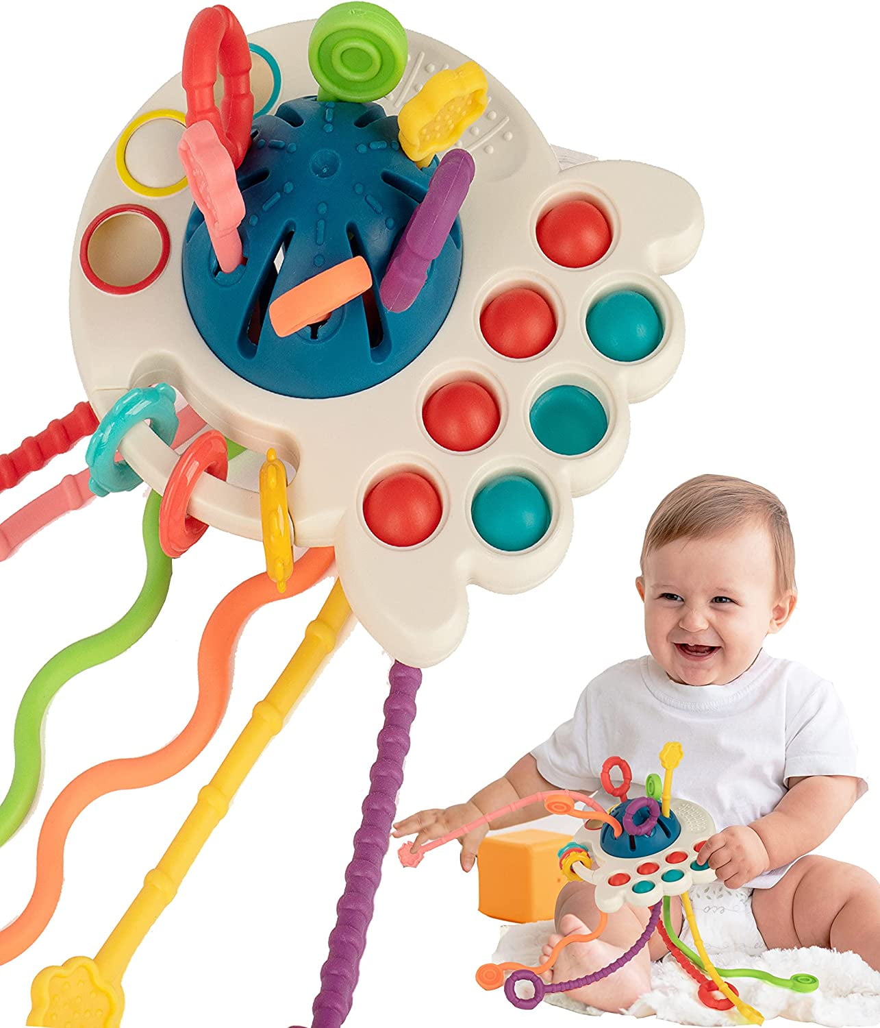 Vanmor Montessori Toy for 18+ Months, Pull String Sensory Activity ...