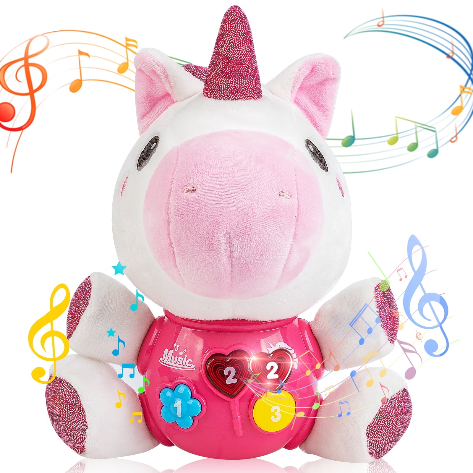 Vanmor Baby Musical Toys Plush Stuffed Animal Light Up Music Toy 0 to ...