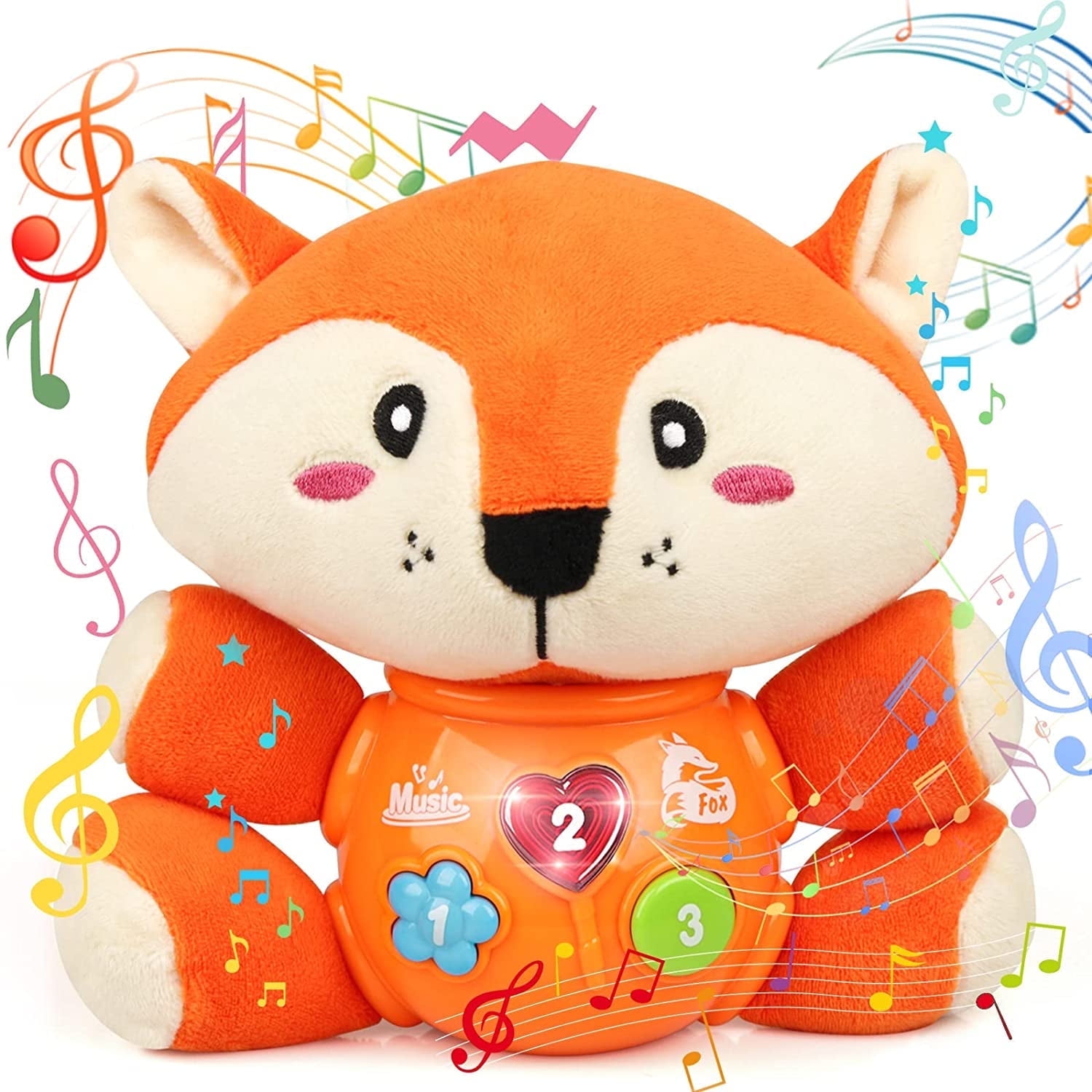 Vanmor Baby Fox Musical Toys Light Up Learning Toy for 0-36 Months Baby ...