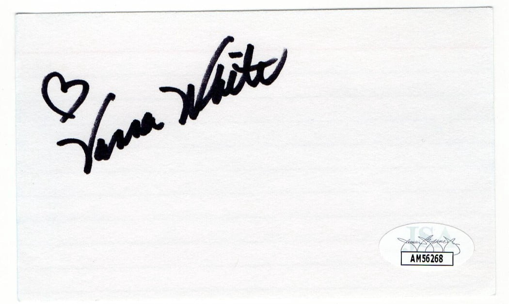 Vanna White Signed Autographed Index Card Wheel of Fortune JSA AM56268 ...