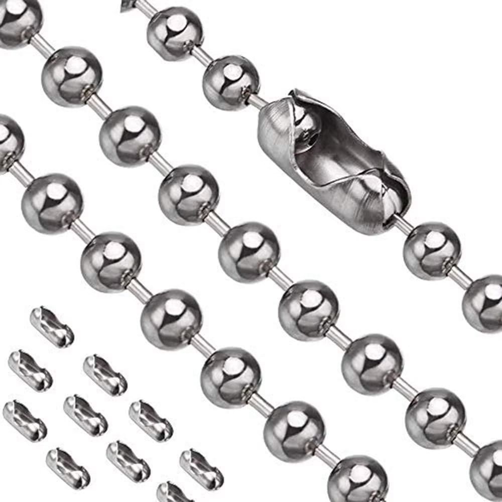 Vannise Stainless Steel Pull Chain, 120 Inch, Silver, 3.2mm Ball Chain Extension with 10 ...
