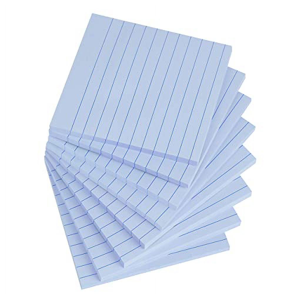 Vanpad Lined Sticky Notes 4x4 Inches, Light Sky Blue Ruled Self-Stick ...
