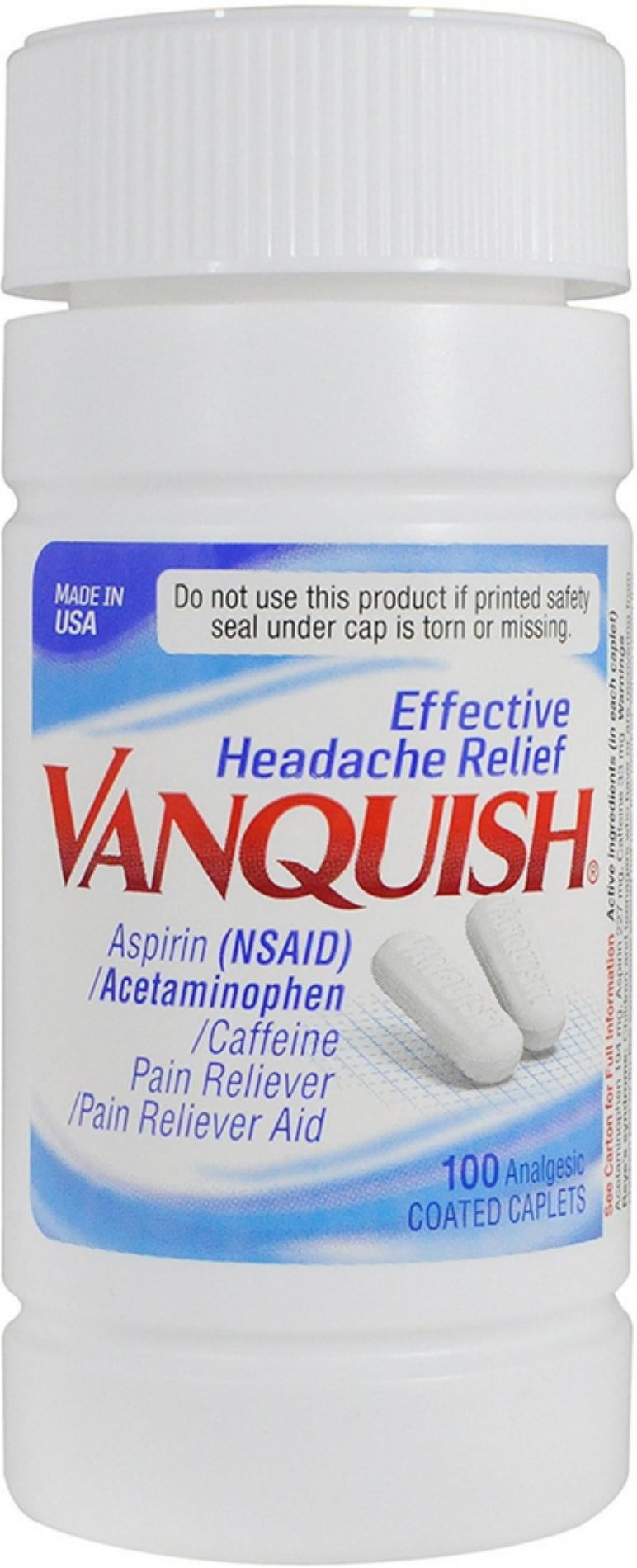 Vanquish Migraine Relief - Extra Strength Health Formula with Caffeine ...