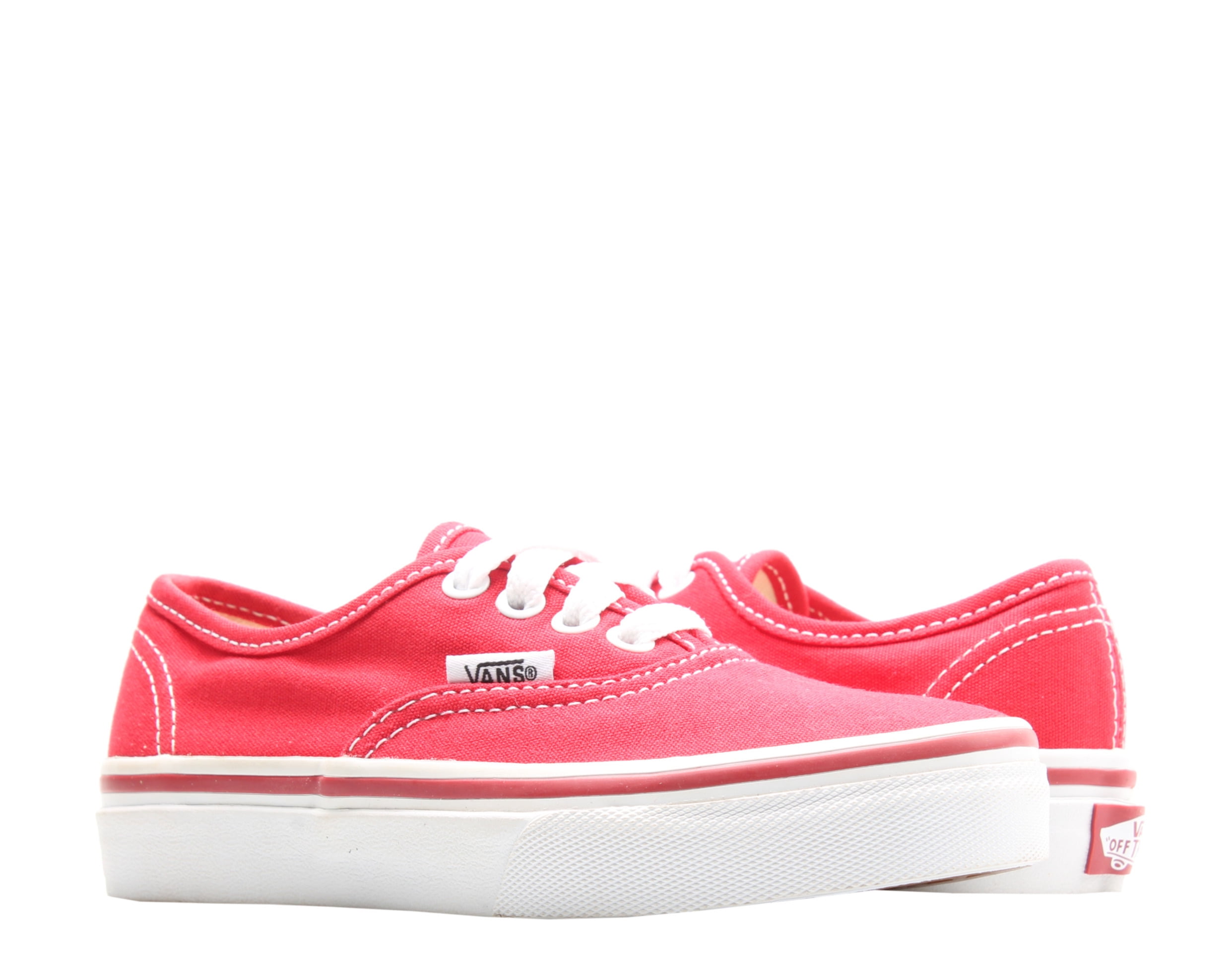 Vans Authentic Red / White Men's Women's Classic Canvas Shoes - Walmart.com