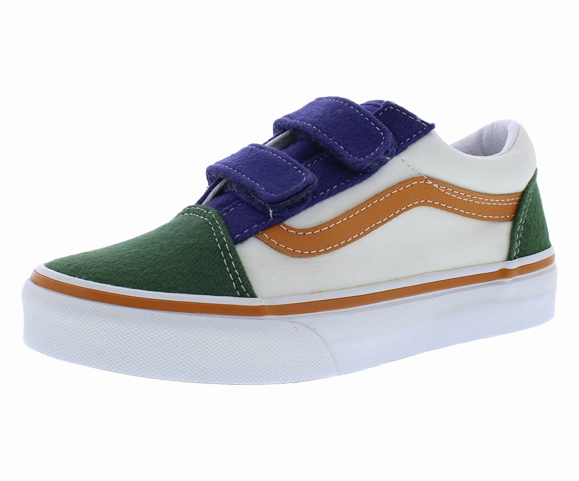 Vans Old Skool Velcro Suede PS Boys Shoes Size 3, Color: Twill Block ...