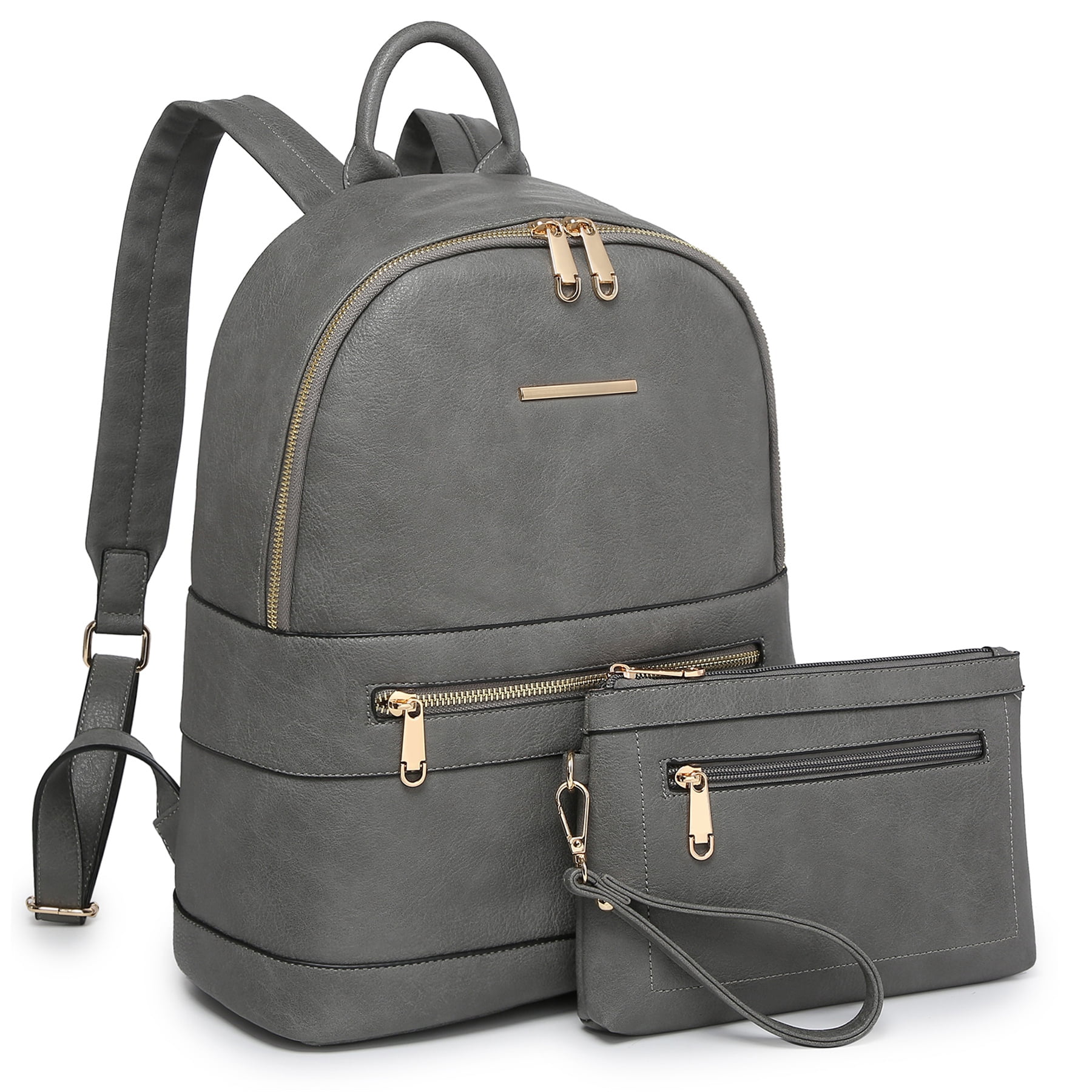 Vansarto Women Fashion Zipper Medium Backpack Purse Faux Leather ...