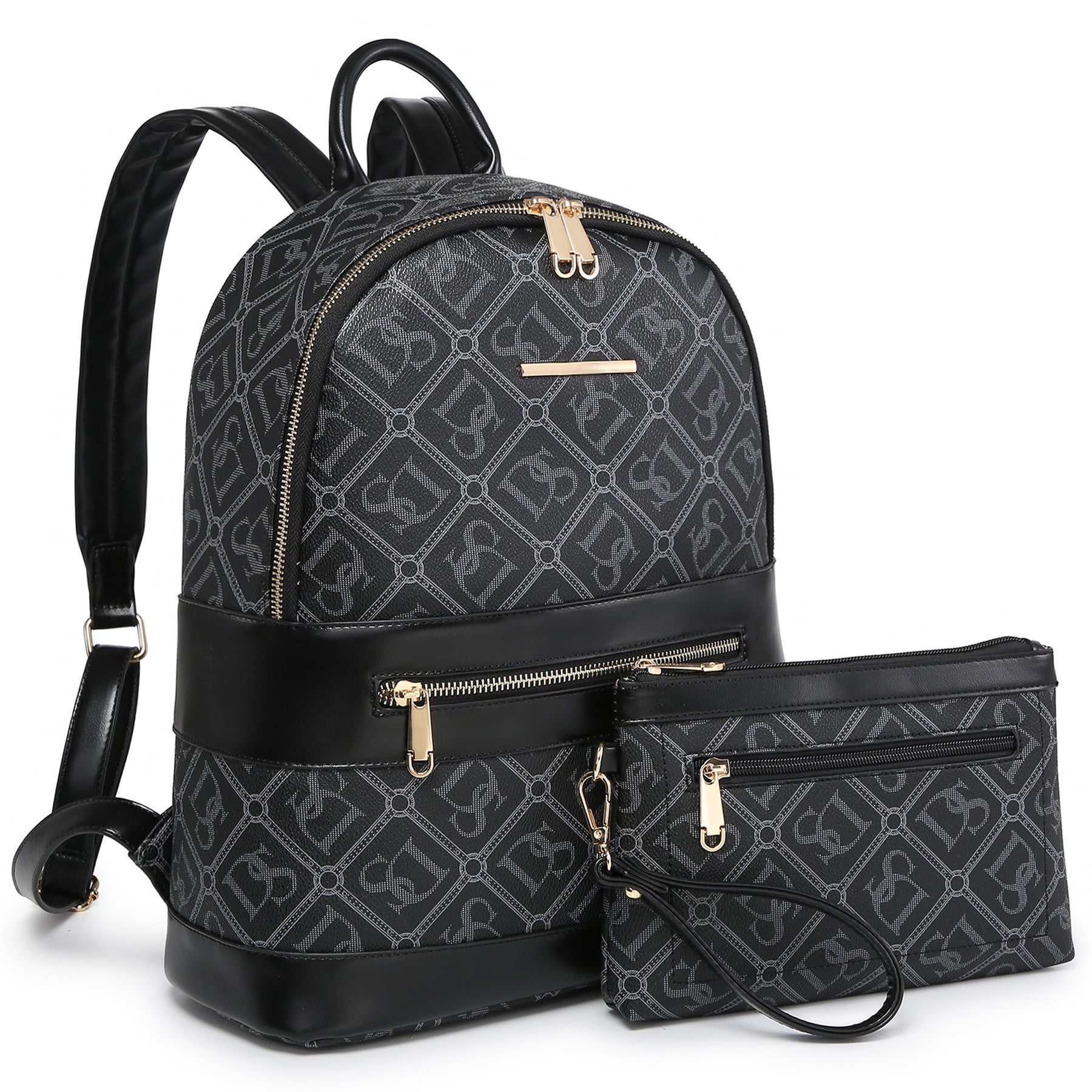 Vansarto Women Fashion Zipper Medium Backpack Purse Faux Leather ...