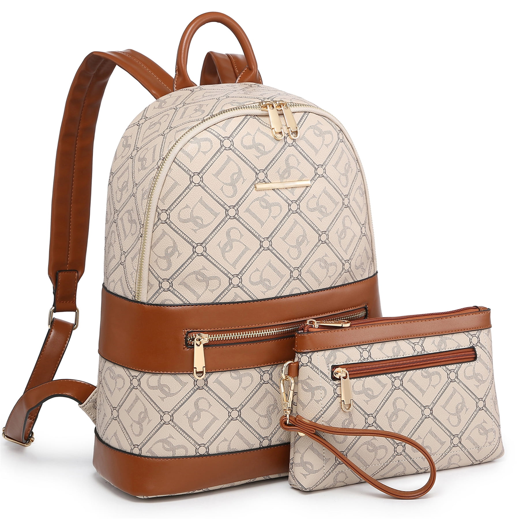 VANSARTO Women's Zipper Medium Backpack, Faux Leather Shoulder Bag ...