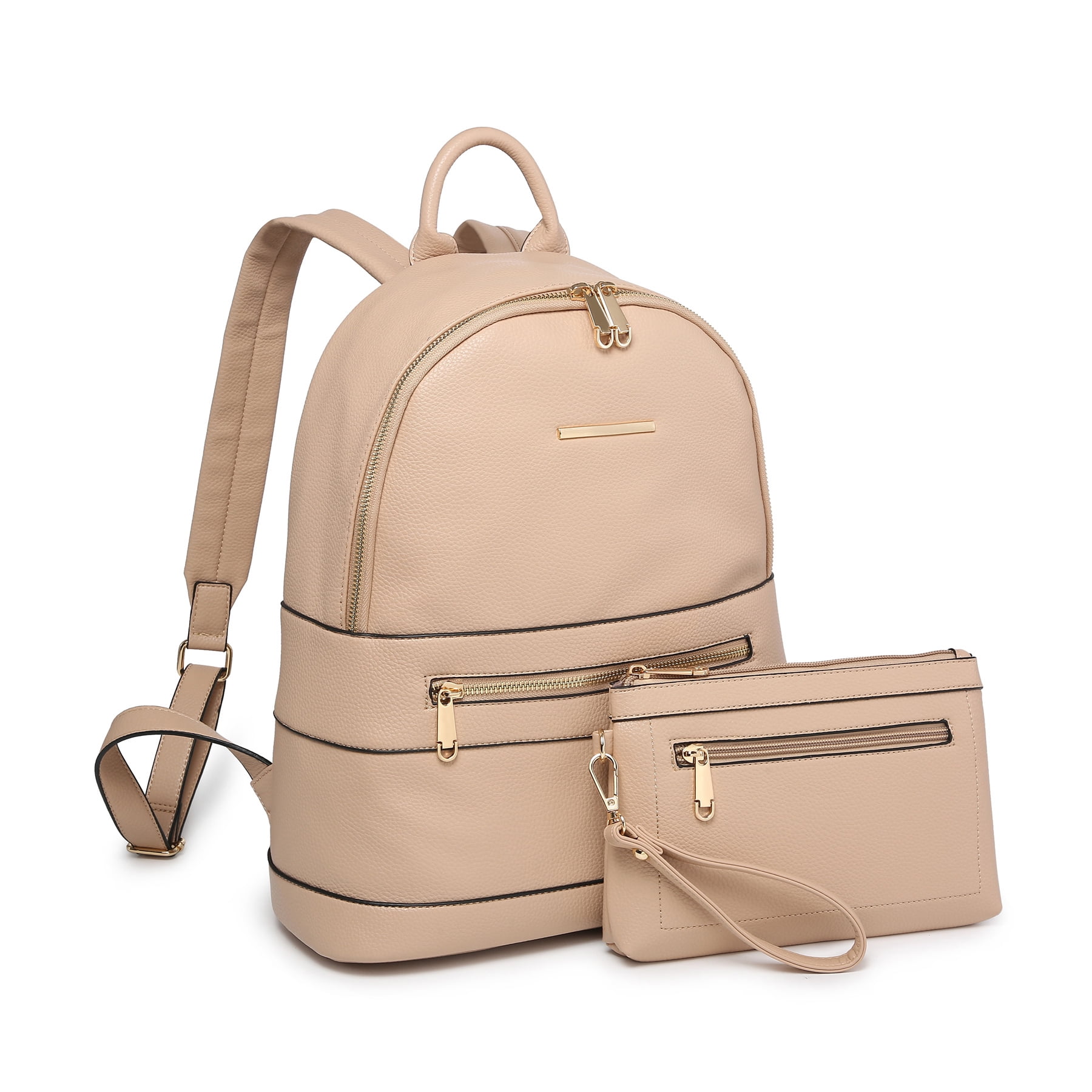 Vansarto Women Fashion Zipper Medium Backpack Purse Faux Leather ...