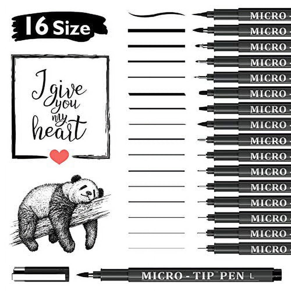 Vanstek 16 Pack Hand Lettering Pens, Calligraphy Pens Markers, Black ...