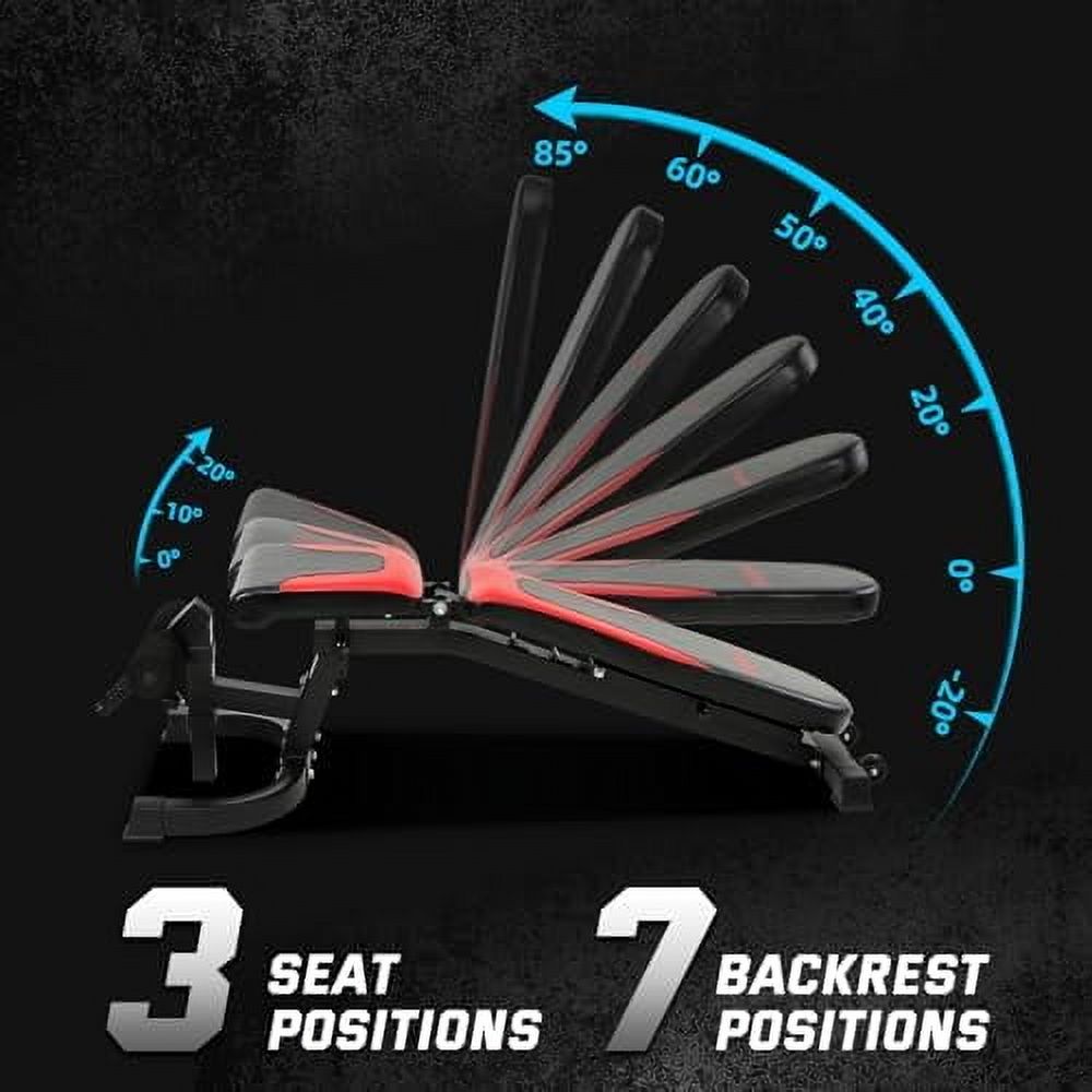 Vanswe Adjustable Bench for Weight Lifting, 1000 LBS Strength Training ...