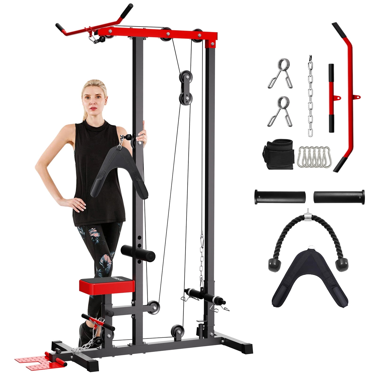 Lat Pulldown Machine Low Row Cable Pull Down Machine with Removable ...
