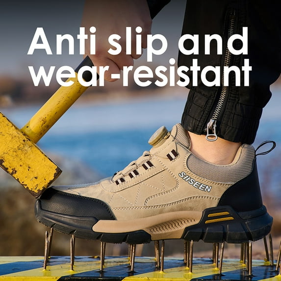 Vantalaria Comfortable Steel Toe Shoes for Men Women Lightweight ...