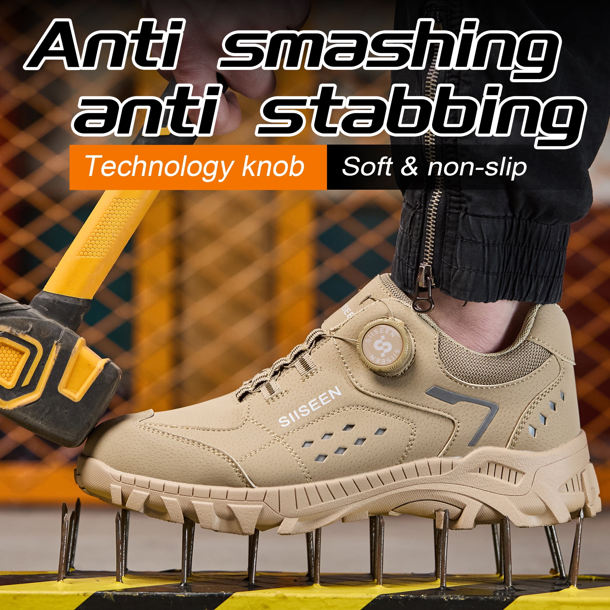 Vantalaria Steel Toe Shoes for Men Women Lightweight Puncture Resistant ...