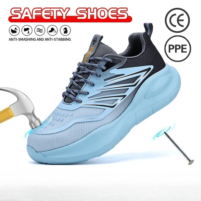 Vantalaria Steel Toe Shoes for Men Women Durable Safety Work Sneakers ...