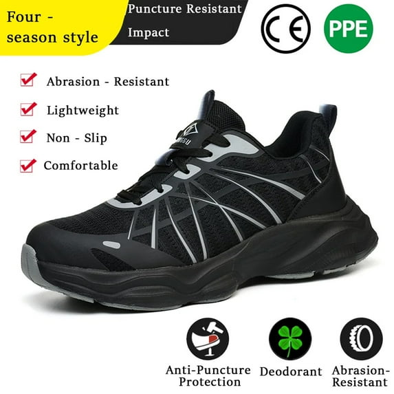 Vantalaria Steel Toe Shoes for Men Women Puncture Proof Safety Work ...