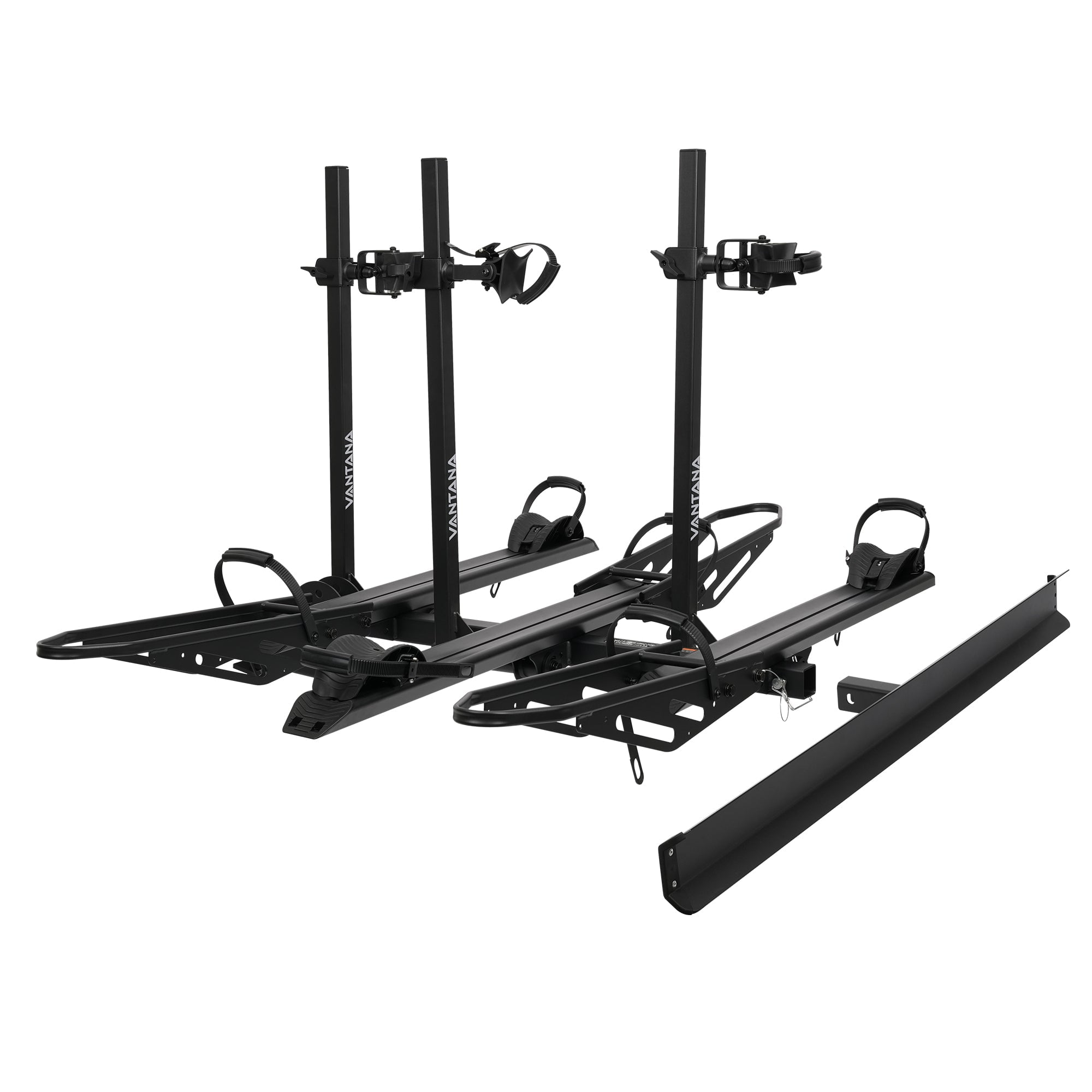 Vantana Foldable 3-Ebike Rack with Loading Ramp, 250 lbs Heavy-Duty Hitch Bike Carrier for 2 ...