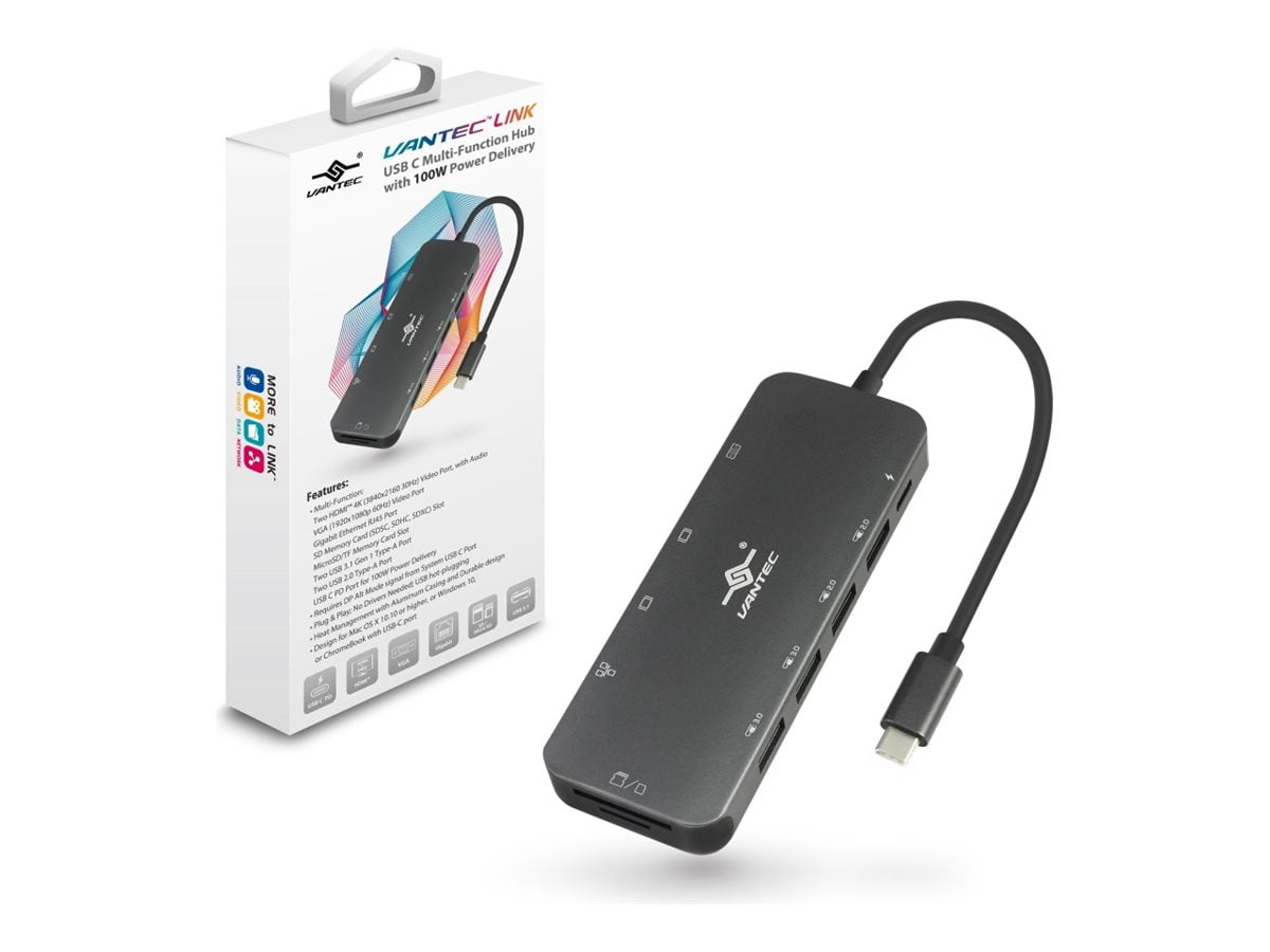 Vantec Link CB-CU302MDSH - Docking station - USB-C - VGA, 2 x HDMI ...