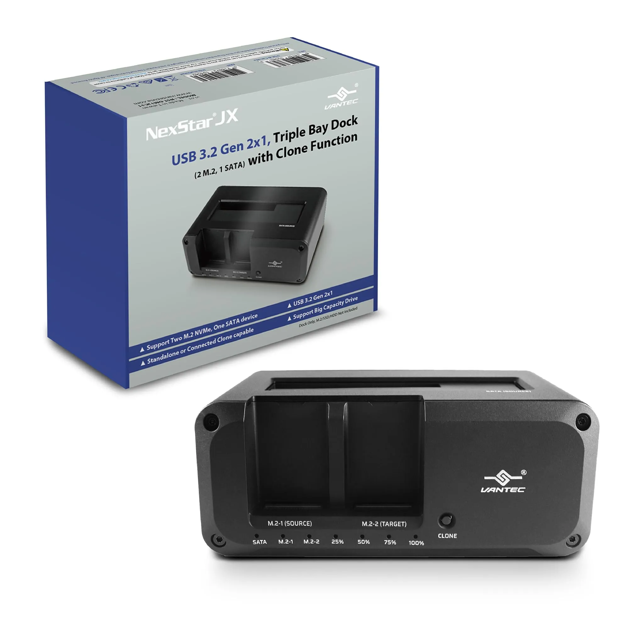 Vantec NexStar JX Triple Bay USB 32 Dock with Clone Function - Walmart.com