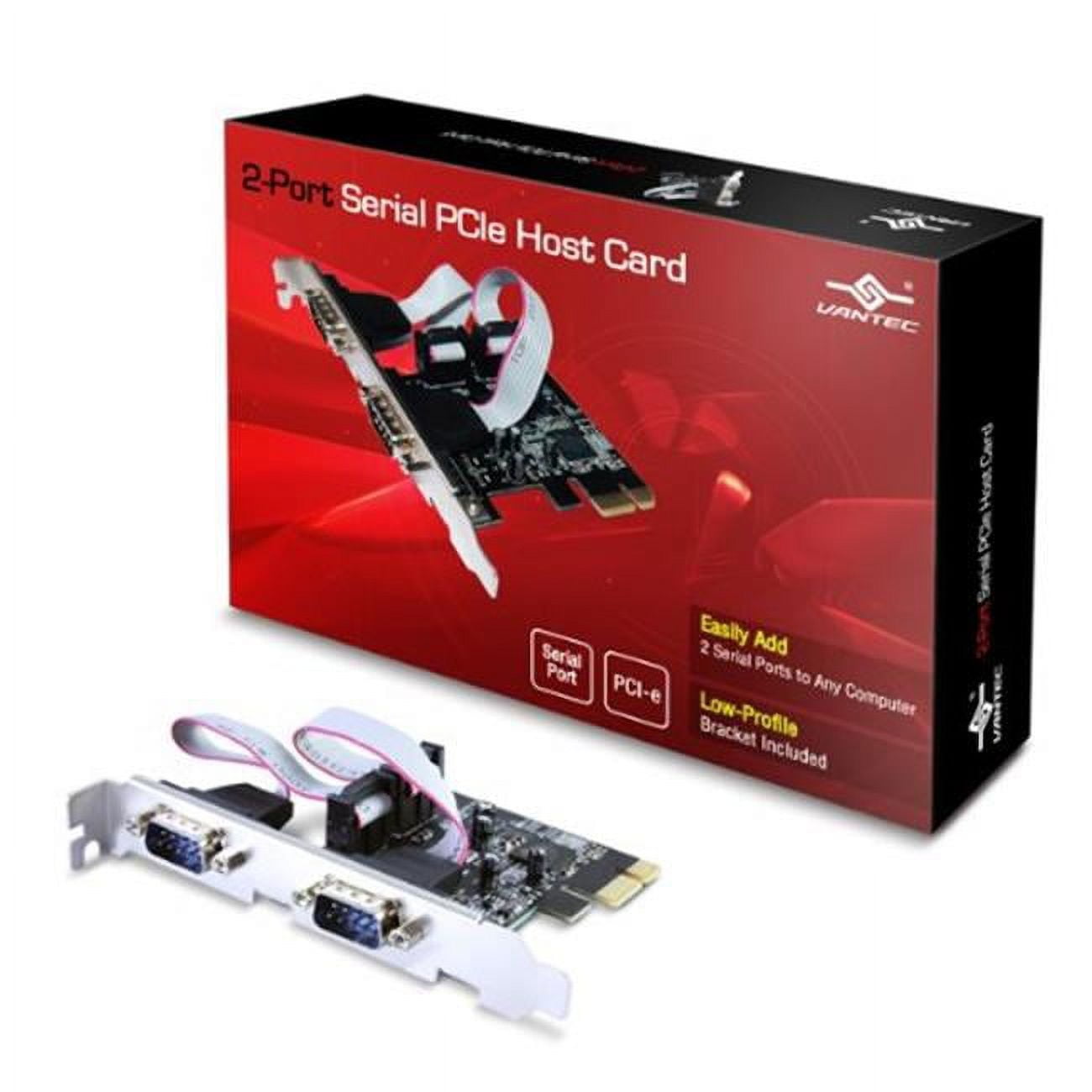 Vantec UGT-PCE20SR 2-Port Serial PCIe Host Card, Silver - Walmart.com