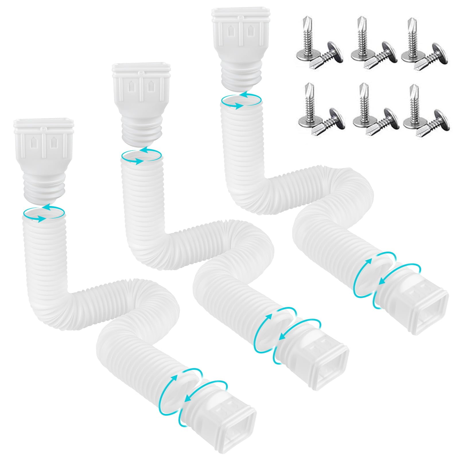Vantency Rain Gutter Downspout Extensions, Flexible Gutter Connector ...