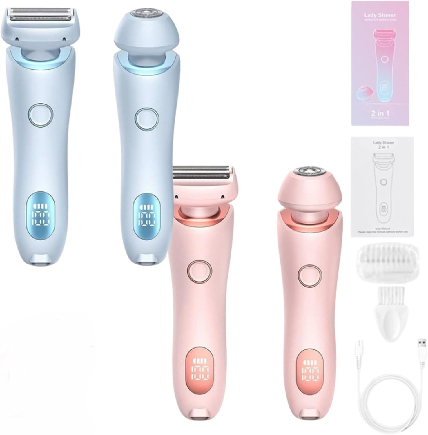 Vantique Shaver, Comfort 2 in 1 Electric Lady Shaver, Dual Head Shaver Women, Electric Bikini ...