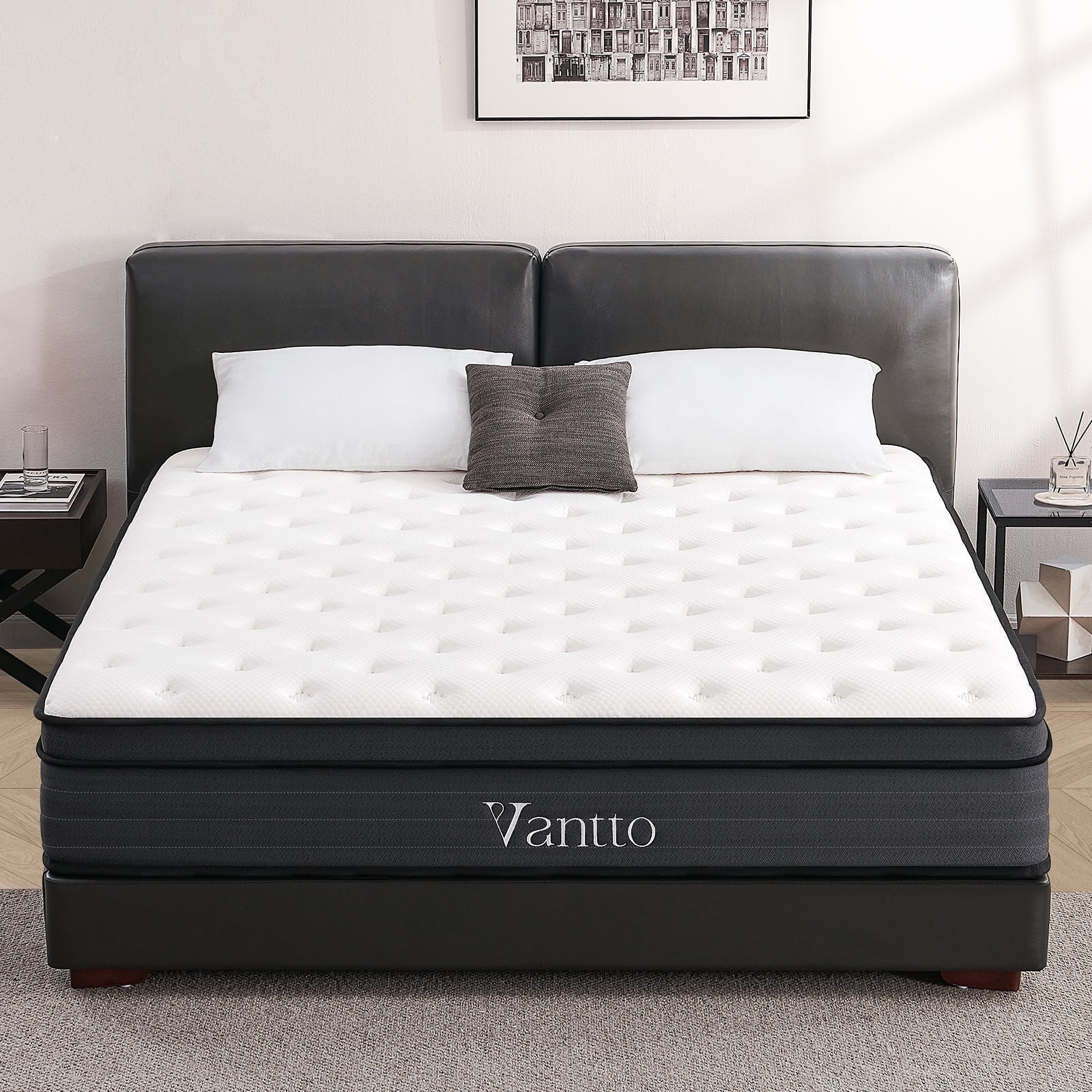 Vantto 12 Inch King Size Memory Foam Mattress in a Box with Pocket ...