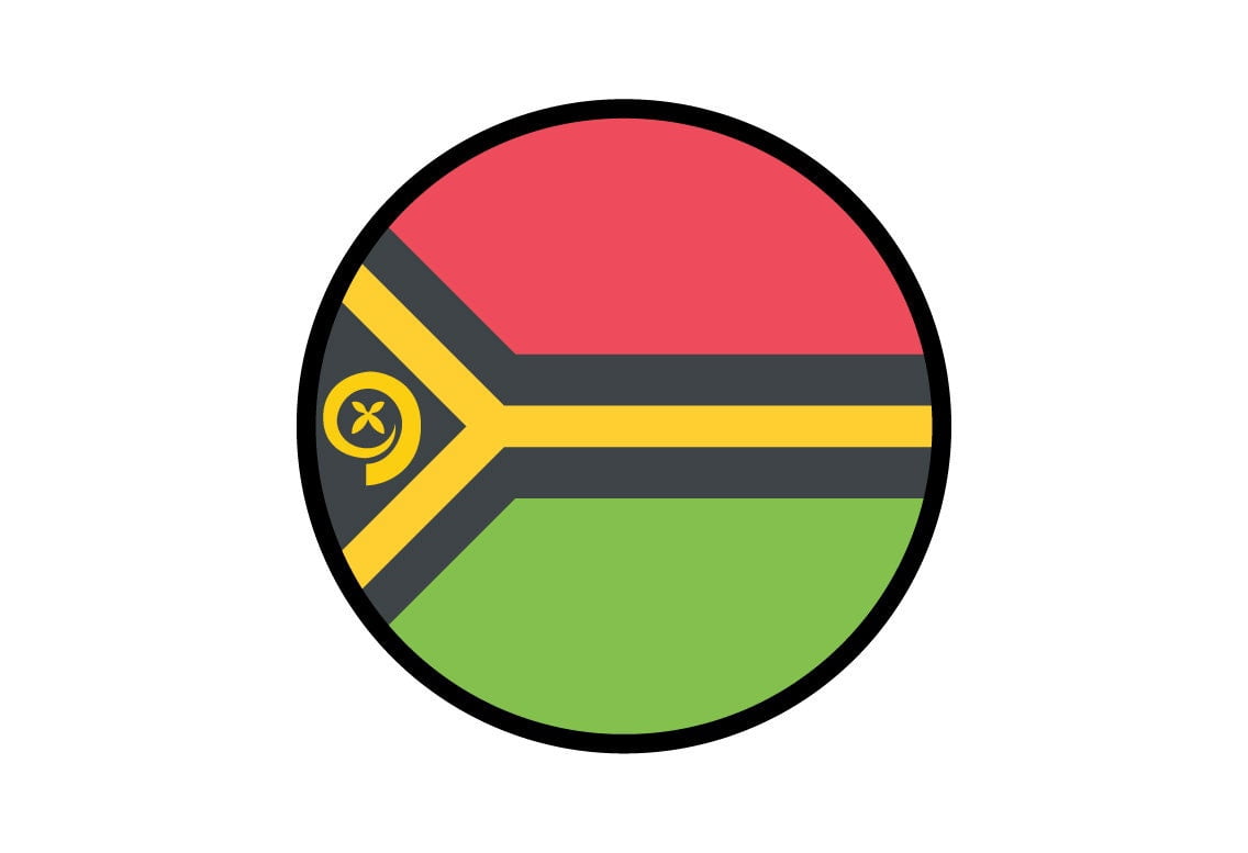 Vanuatu Flag Circle Sticker Decal 4 inches - 4 inch - Walmart.com