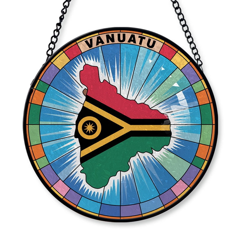 Vanuatu Travel Decor Suncatcher Stained Glass Window Hanging, Gift for ...