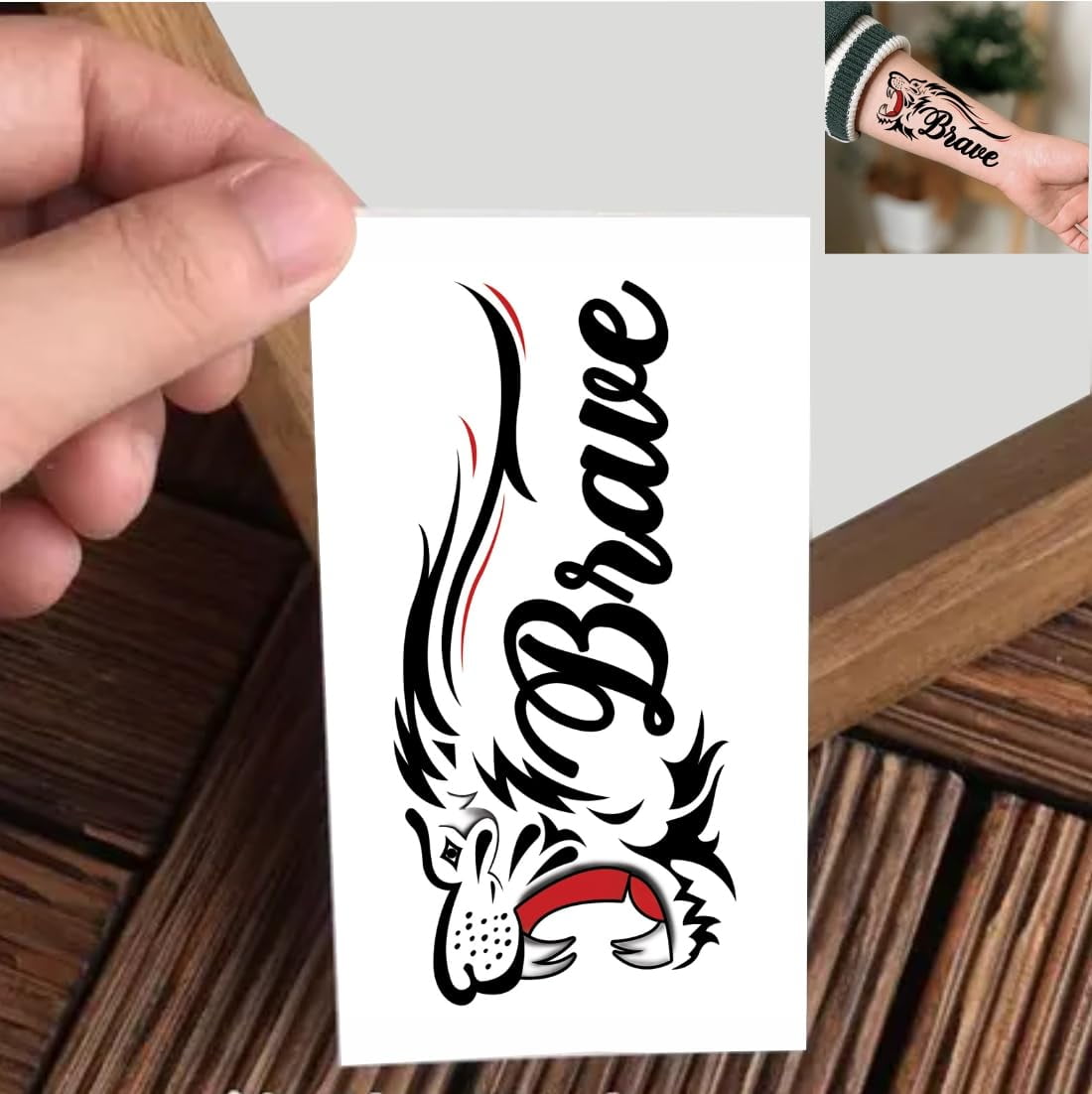 Vanvati Brave Roar Lion Temporary Tattoo Sticker For Male And Female ...