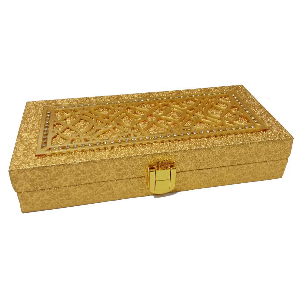 Vanya Creations Rectangle Shape Decorative Shagun Box, Golden Color ...