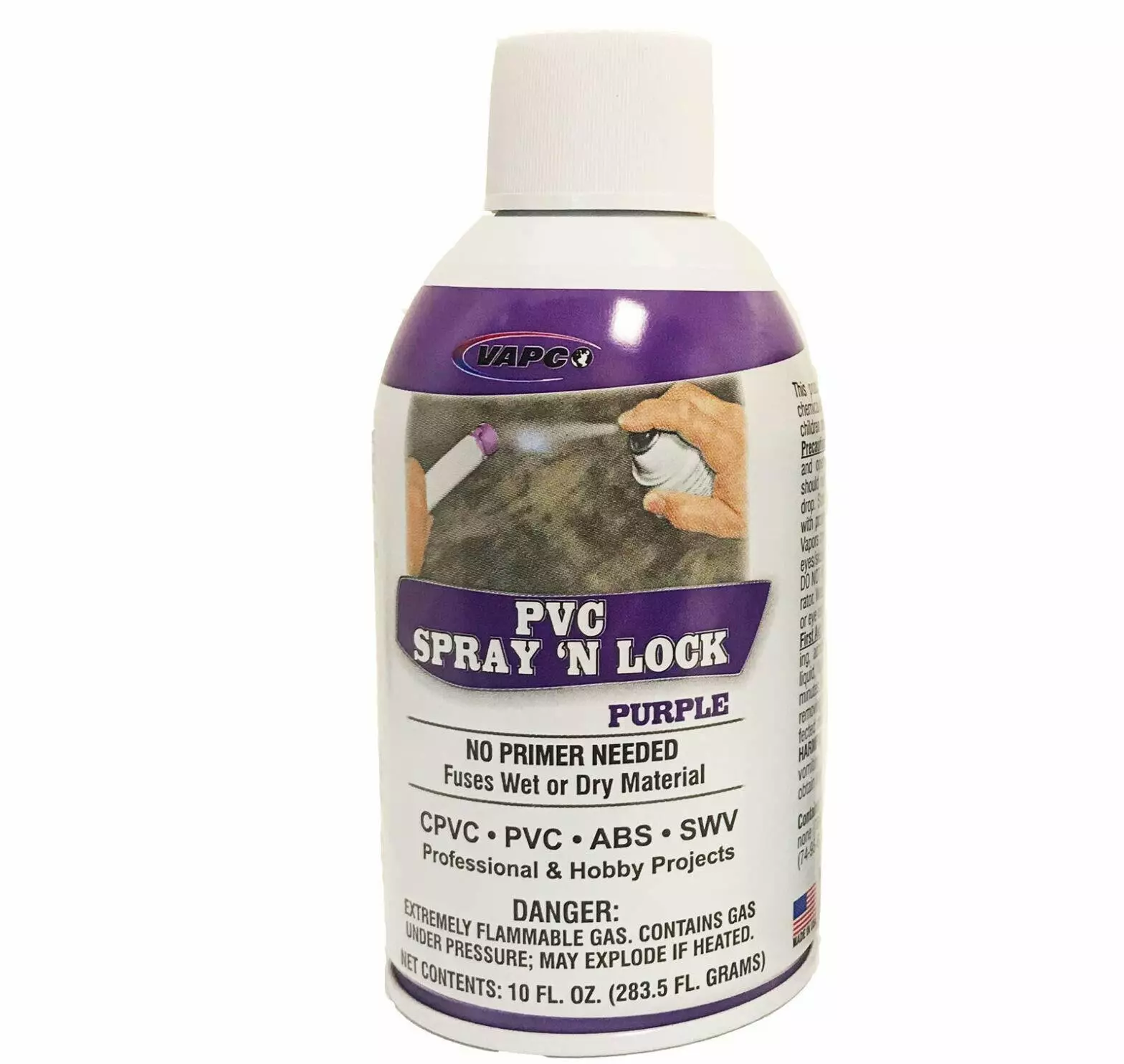 Vapco PVC Spray N' Lock Sealant - Bonds Wet & Dry PVC, CPVC, ABS, SWV ...