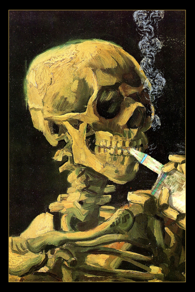 Vaping Skull Of Skeleton Vincent Van Gogh Painting Poster 1885 Burning ...