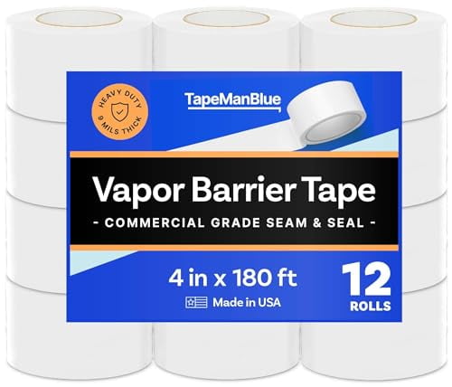 Vapor Barrier Tape - 4 inch x 180' Roll, Made in USA, White ...