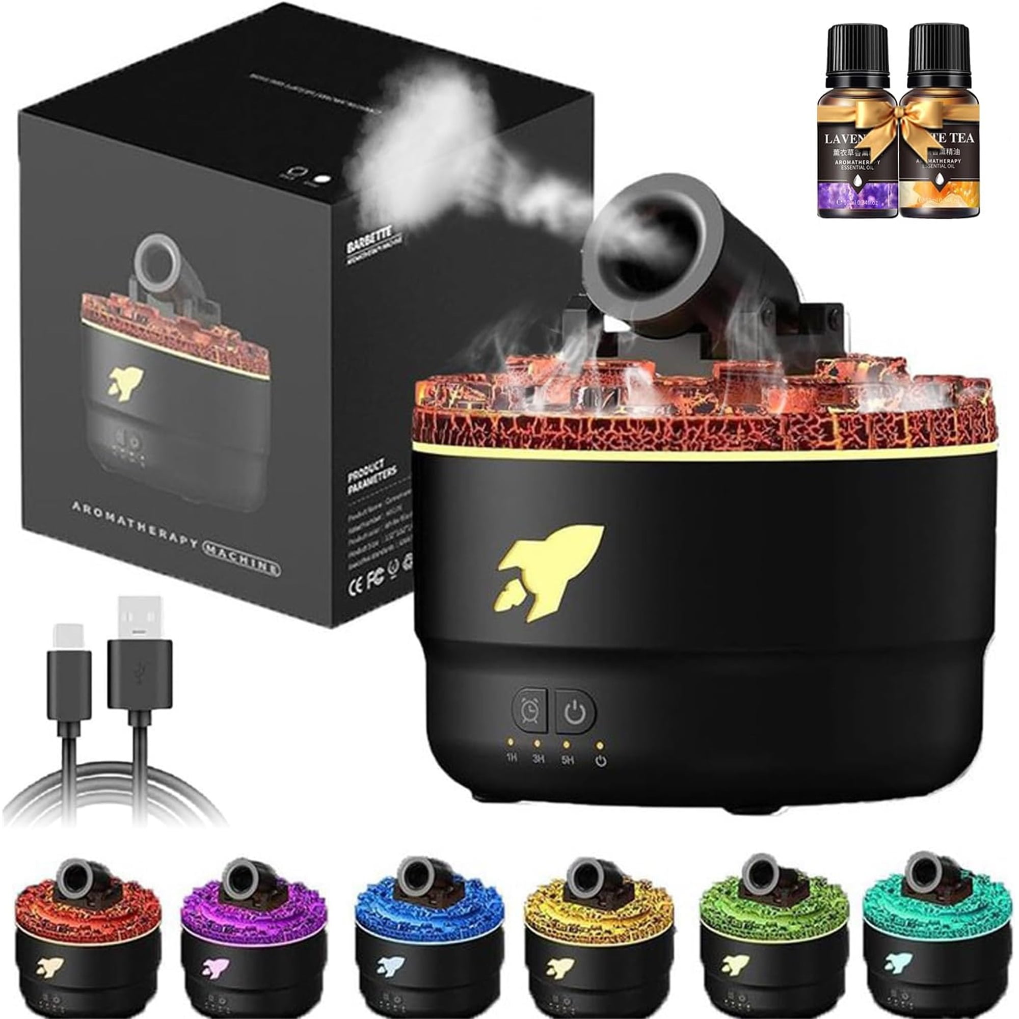 Vapor Cannon Humidifier with 7 Colors, LED Canon Humidifier, 2 Modes ...