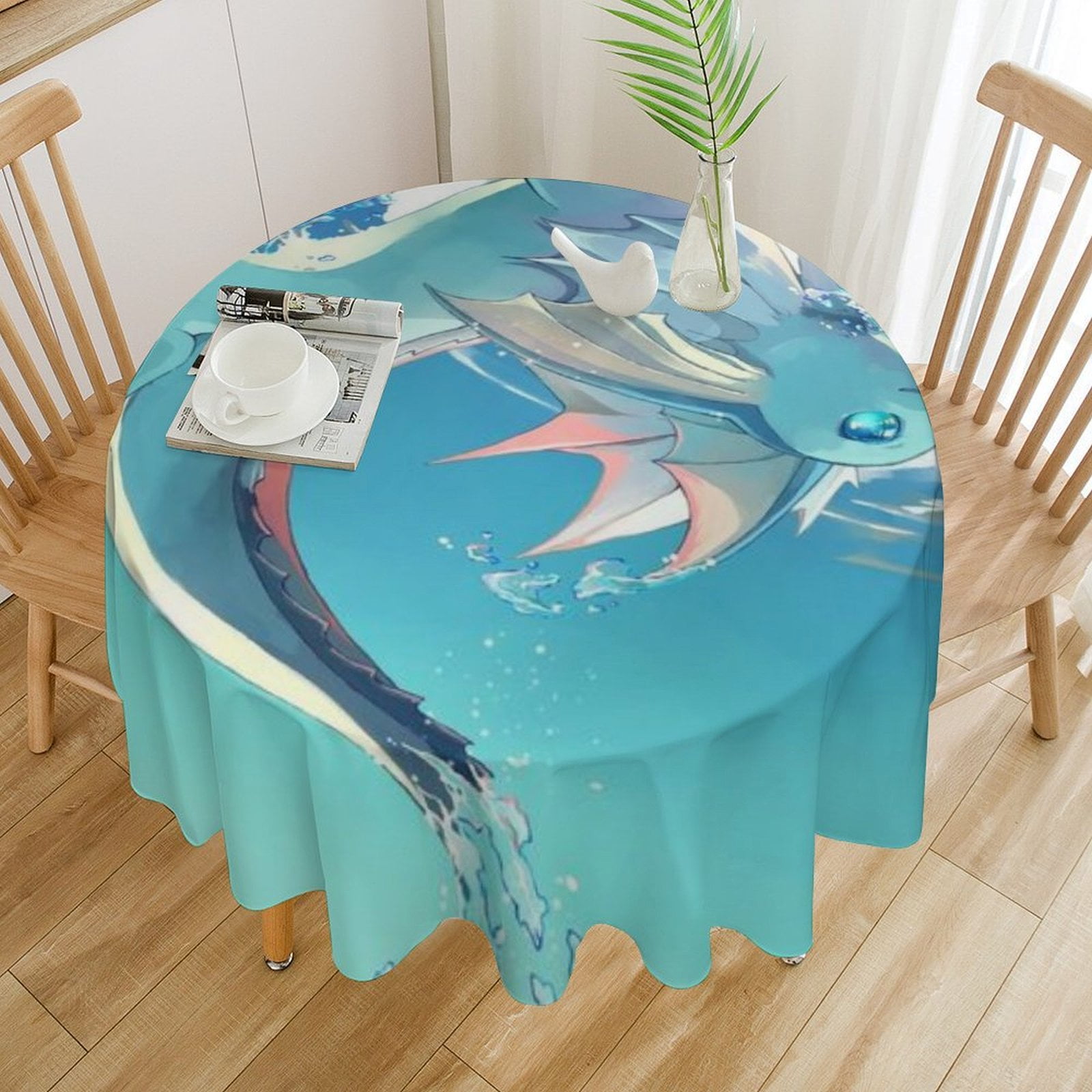 Vaporeon Tablecloth Anime for Dining Table Picnic Gift 70x70in Vaporeon ...