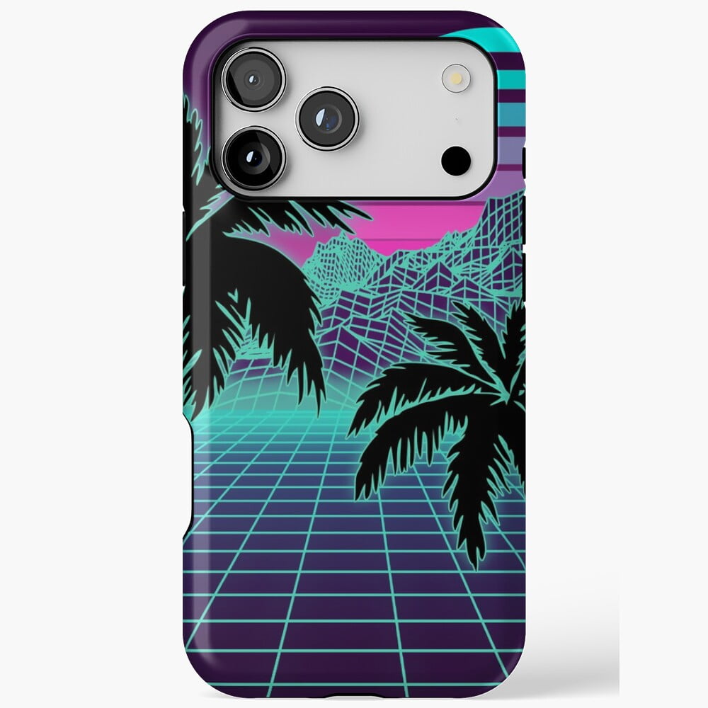 Vaporwave 80s Synthwave Sun Case for iPhone 11 12 13 14 15 16 17 Pro ...