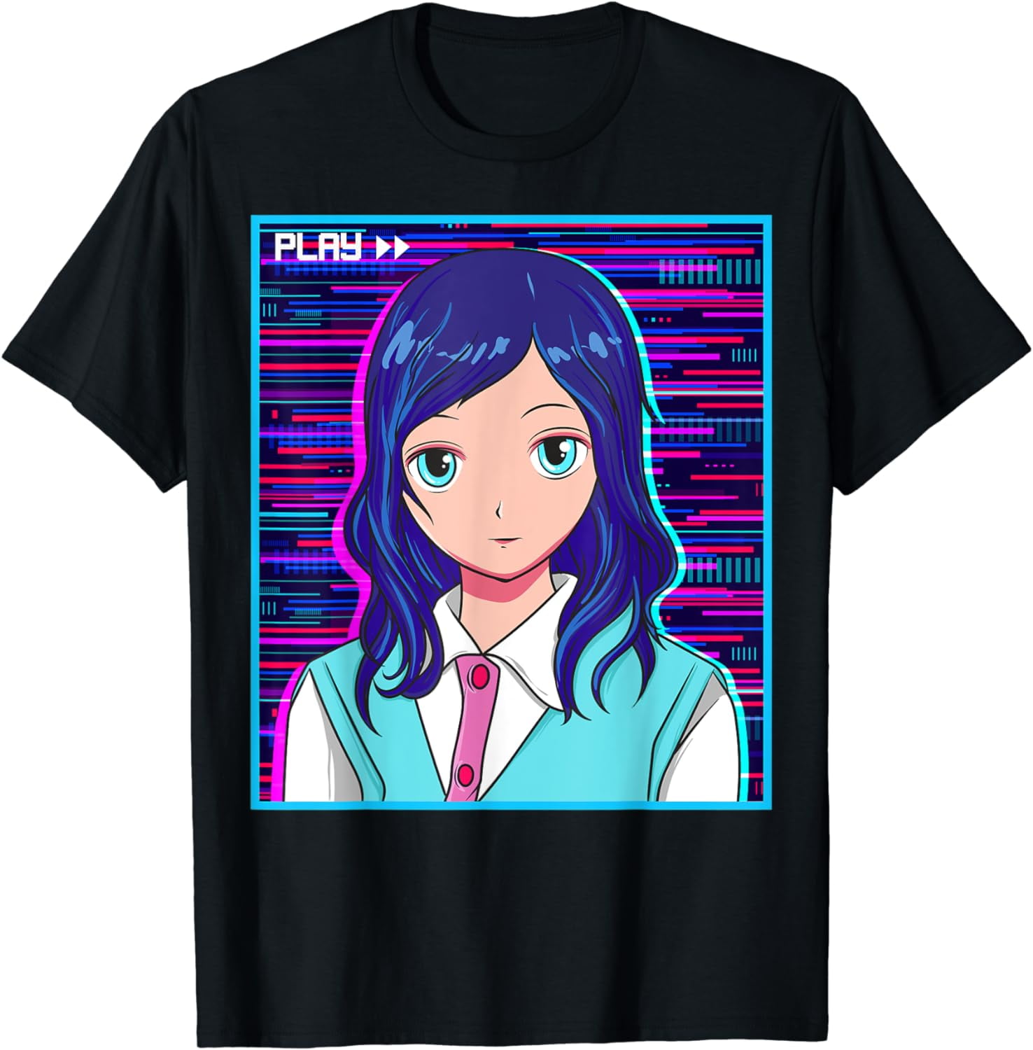 Vaporwave Aesthetic Anime Girl Egirl Futurism T Shirt