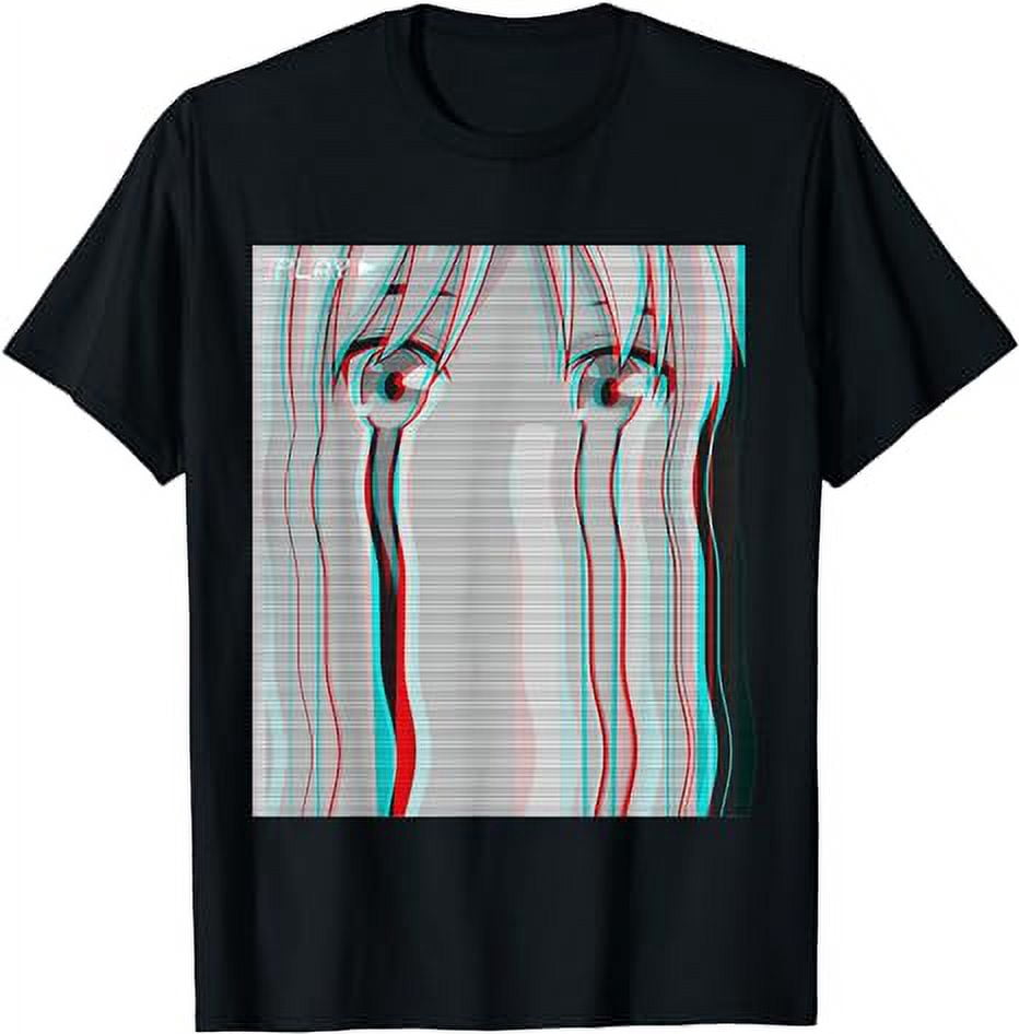 Vaporwave Aesthetic Sad Anime Girl Anime Eyes Eboy Egirl T-Shirt ...