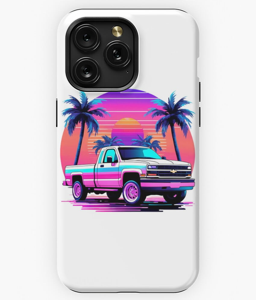 Vaporwave Chevy Truck Design M628 Phone Case for iPhone 17 16 15 14 13 ...