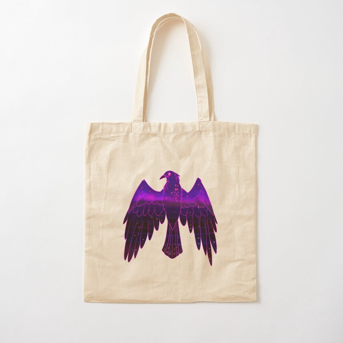 Vaporwave Crow Cotton Tote Bag Canvas Tote Bag, Family Gift For Mother ...