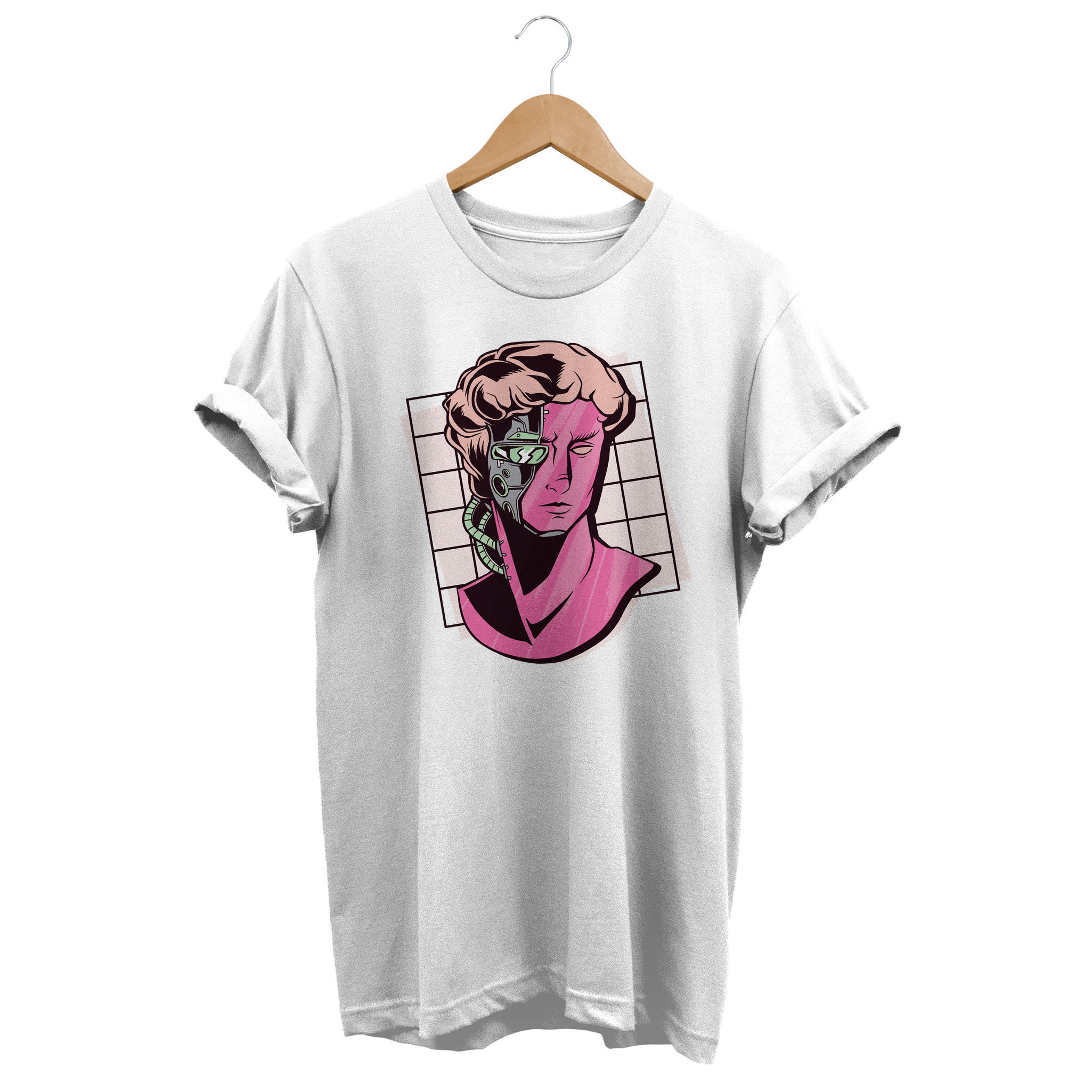 Vaporwave Cyborg Tshirt, David Statue shirt, Pastel Aesthetic ...