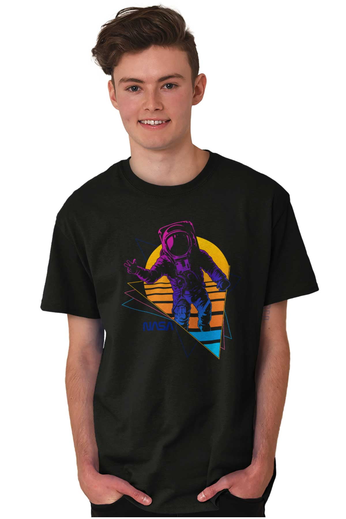 Vaporwave NASA Astronaut Space Jump Men's Graphic T Shirt Tees Brisco ...
