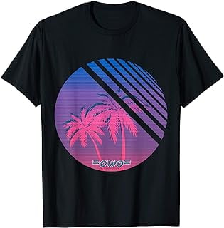 Vaporwave Palm Trees OWO Emote T-Shirt - Walmart.com