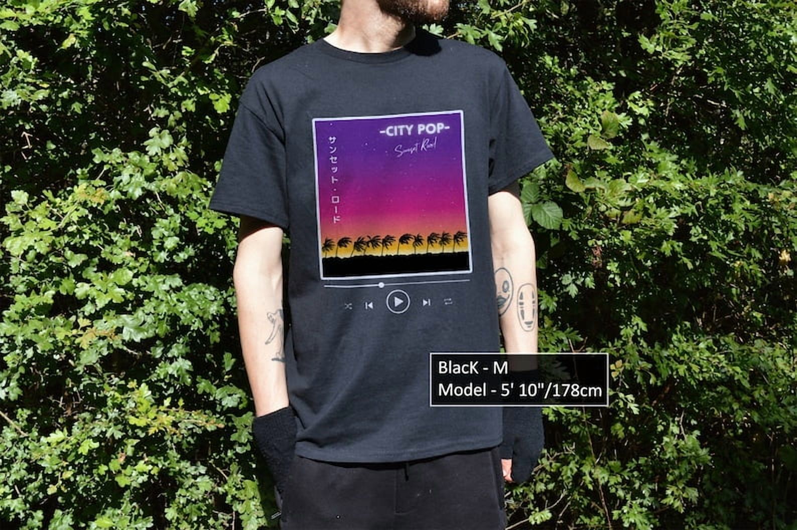 Vaporwave Sunset City Pop Shirt Palm Tree Road Drive Retro Japanese Pop ...