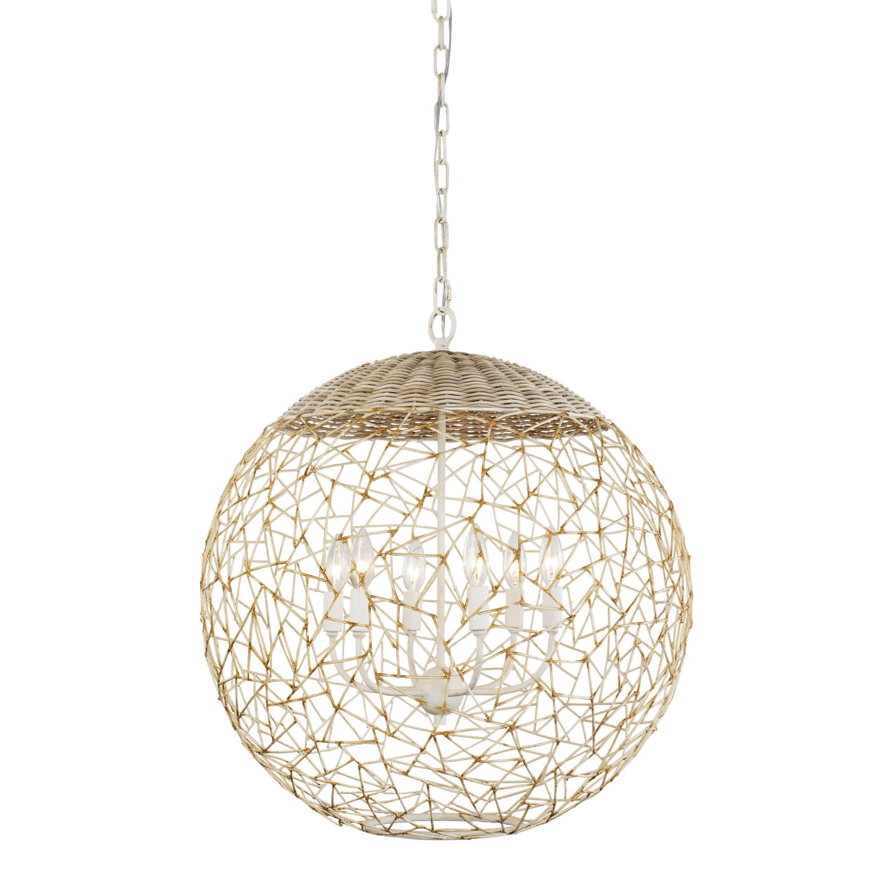 Varaluz 362P06 Cayman 6 Light 24" Wide Pendant - Country White ...