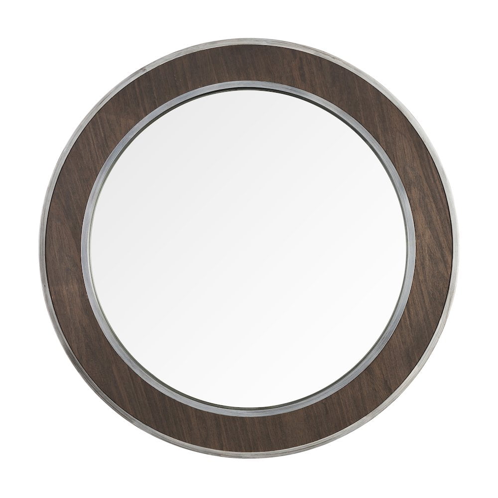 Varaluz Macie 30-in Round Wood and Metal Mirror - Walmart.com