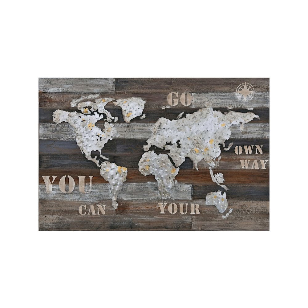 Varaluz Wanderlust Rustic World Map - Walmart Business Supplies